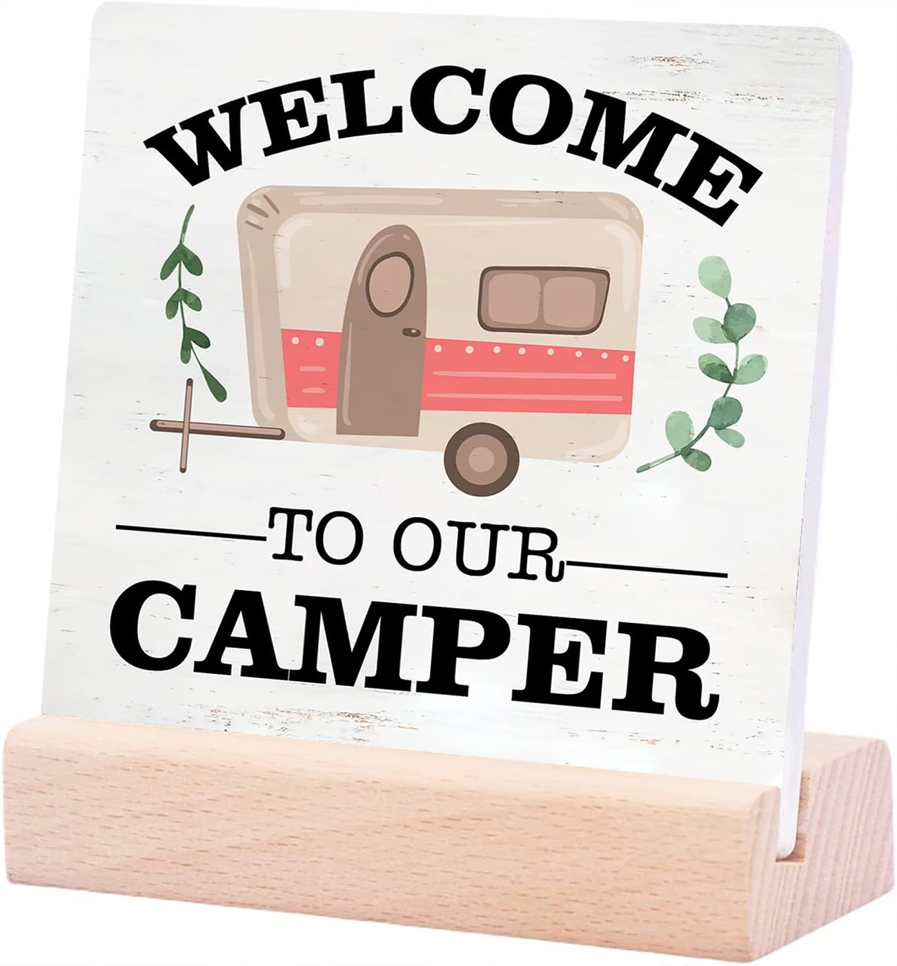 Ceramic Sign 4x4Inch Welcome To Our Camper Ceramic Signs Home Camp ...