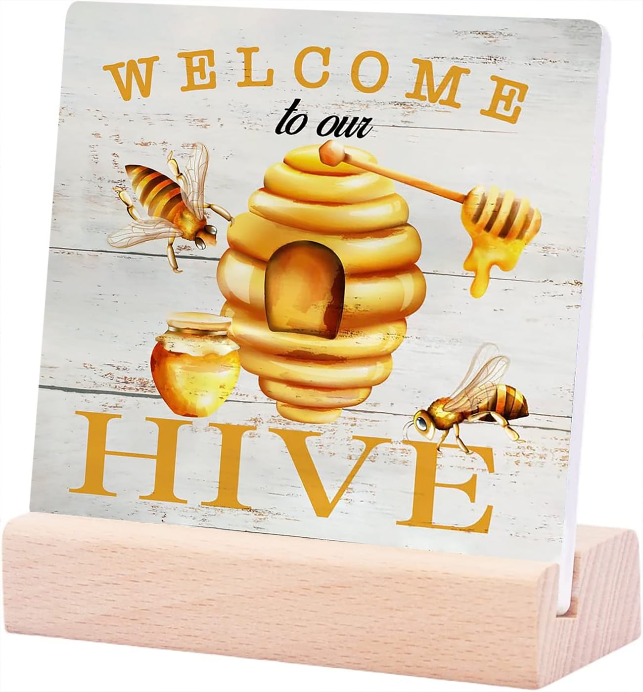 Ceramic Sign 4x4Inch Welcome To Our Hive Ceramic Signs Rustic Honey ...
