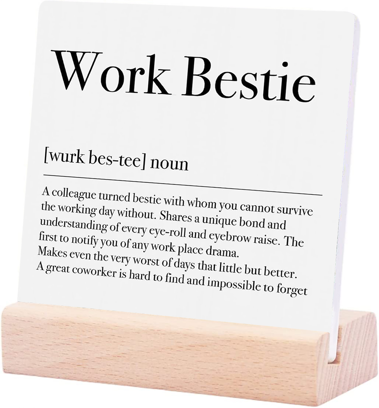 Ceramic Sign 4x4Inch Work Bestie Definition Decorative Work Bestie ...