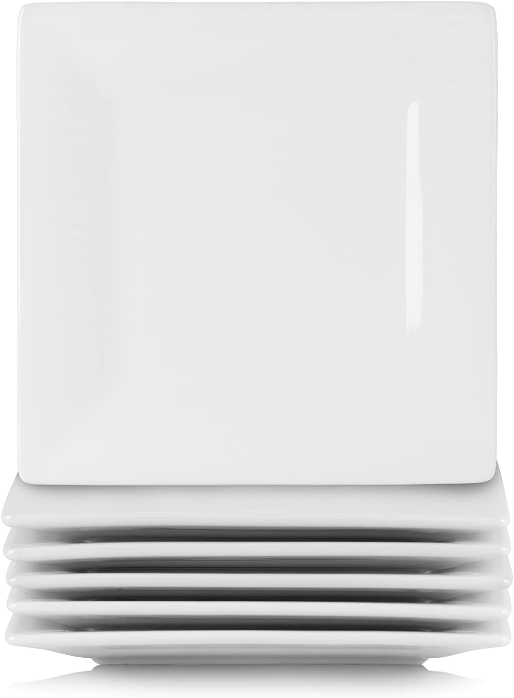 Ceramic Simply White 6 Square Appetizer Plate Set of 6 - Classic ...