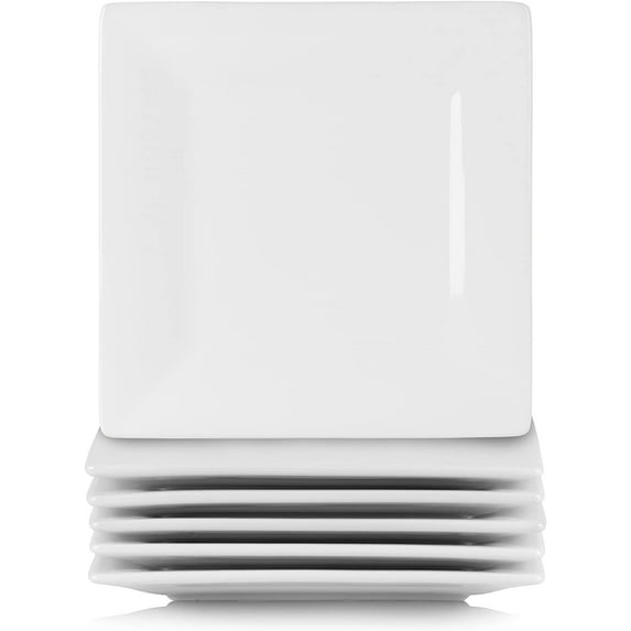 Ceramic Simply White 6" Square Appetizer Plate, Set of 6 - Walmart.com