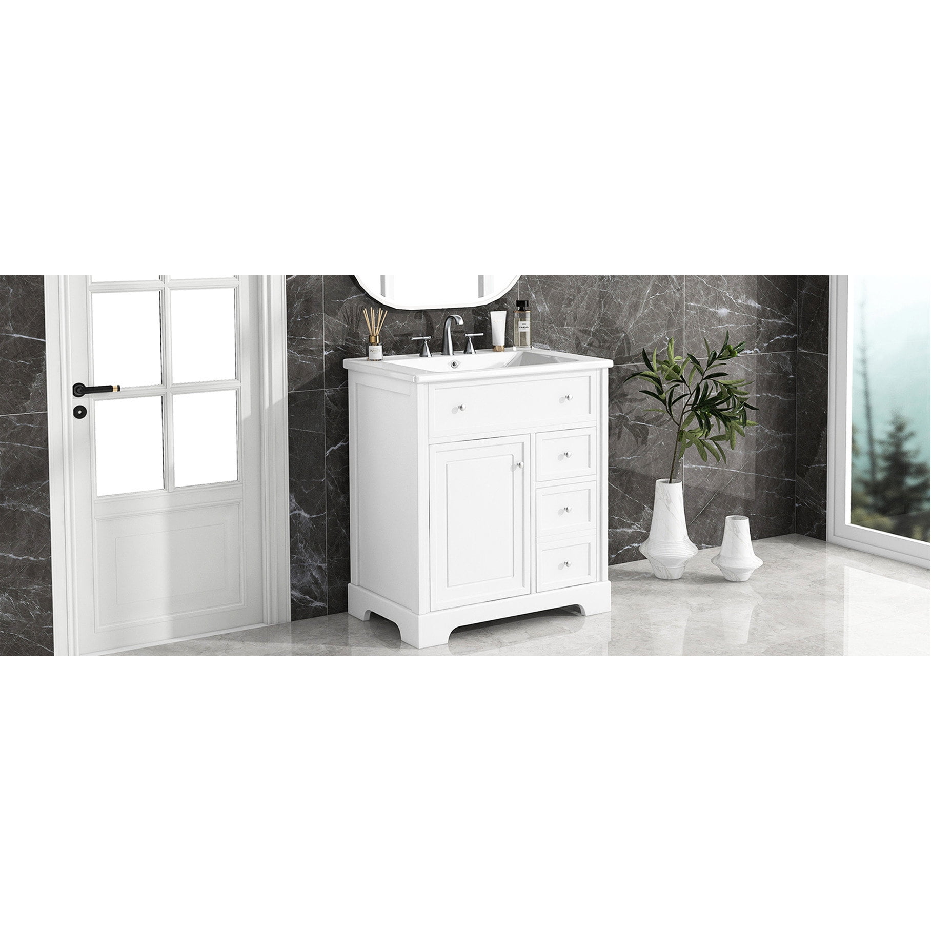 Ceramic Sink Bathroom Vanity+Overflow Design"-"Bathroom Cleaning ...