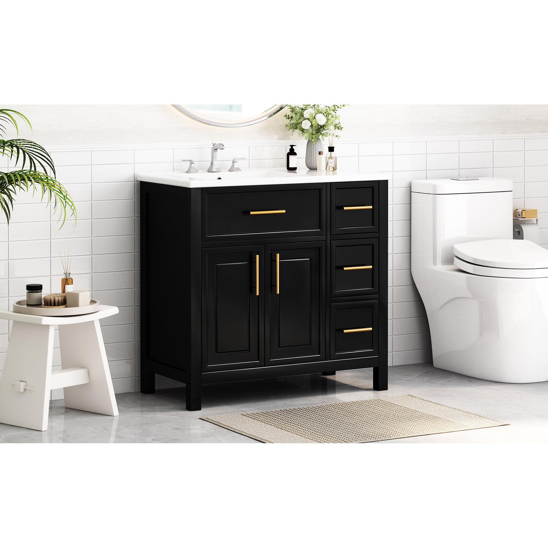 Ceramic Sink Bathroom Vanity+Overflow Design"-"Bathroom Safety+Prevent ...
