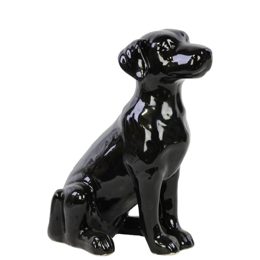 Ceramic Sitting Polish Hound Dog Gloss Black - Walmart.com
