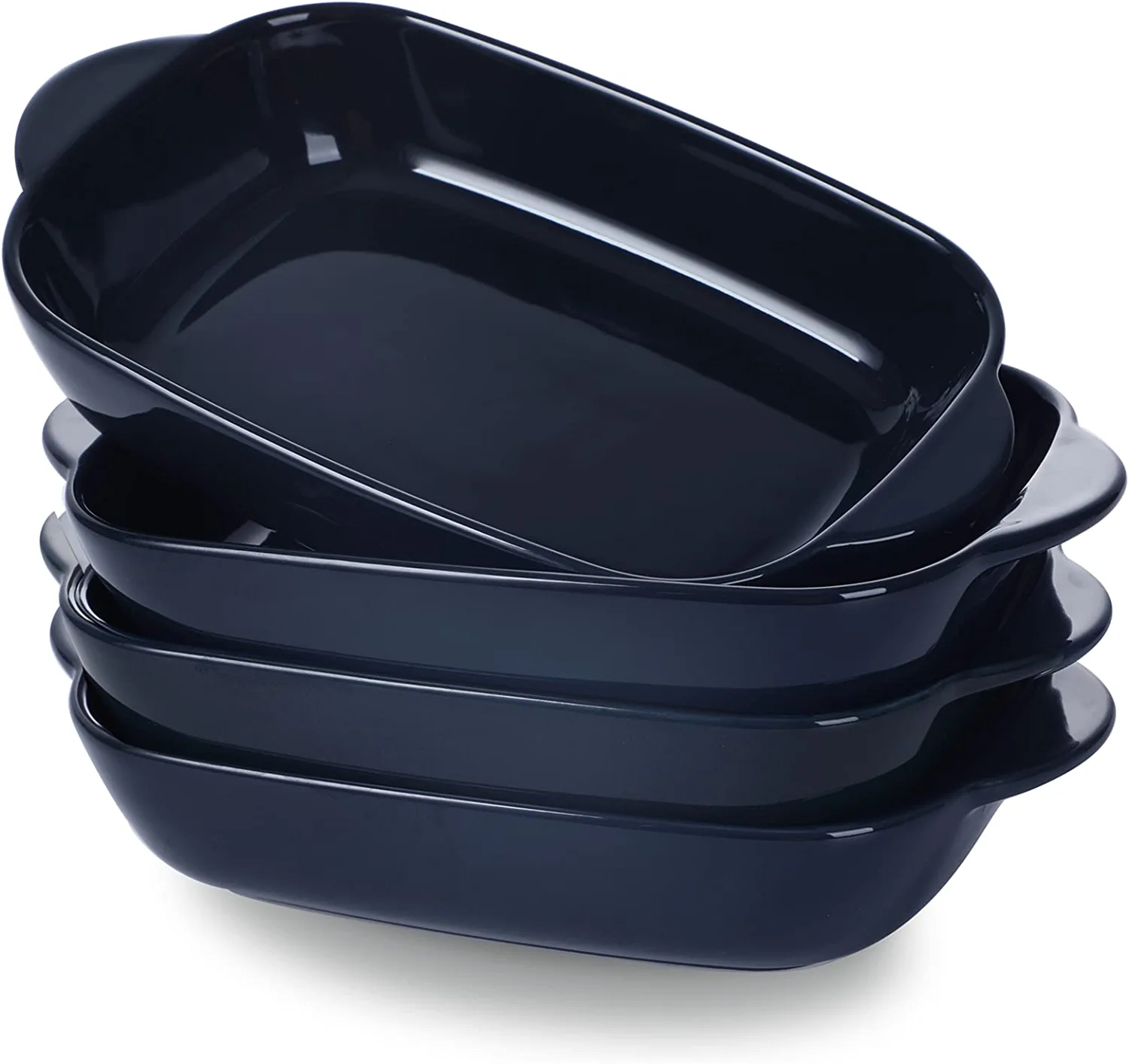 Ceramic Small Baking Dish 7.5-Inch Set of 4, Rectangular Bakeware with ...