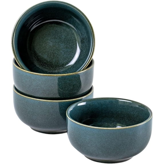Ceramic Small Bowls Set of 4, Porcelain Reactive Rice & Dessert Bowls ...
