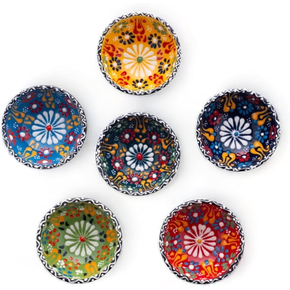 Ceramic Small Dipping Bowls Set of 6, 3.5 Oz Soy Sauce Dish, Handmade ...