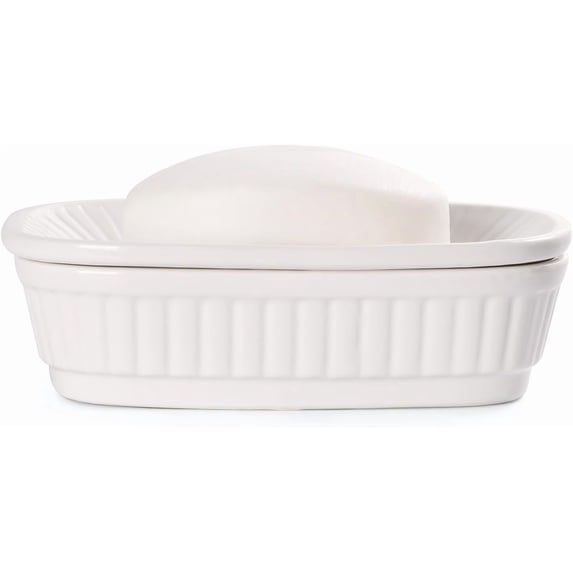 Ceramic Soap Dish, Self-draining Soap Holder, Double Layer Bar Soap ...