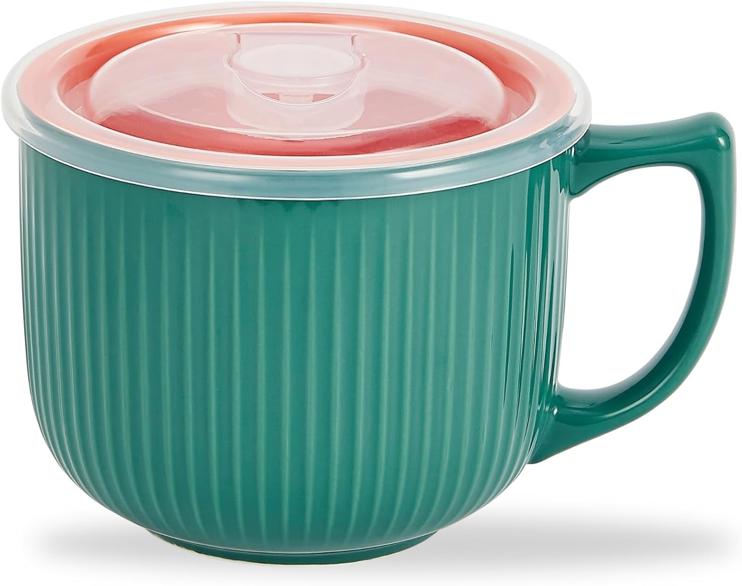 Ceramic Soup Bowl with Handle 32 Ounces - Microwavable Ramen Bowl with ...