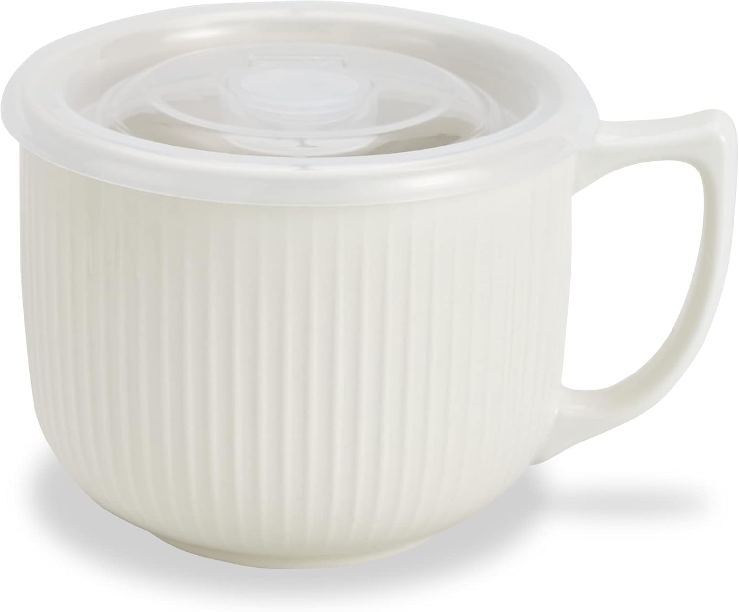 Ceramic Soup Bowl with Handle - Microwavable Ramen Bowl with Lid, Soup ...