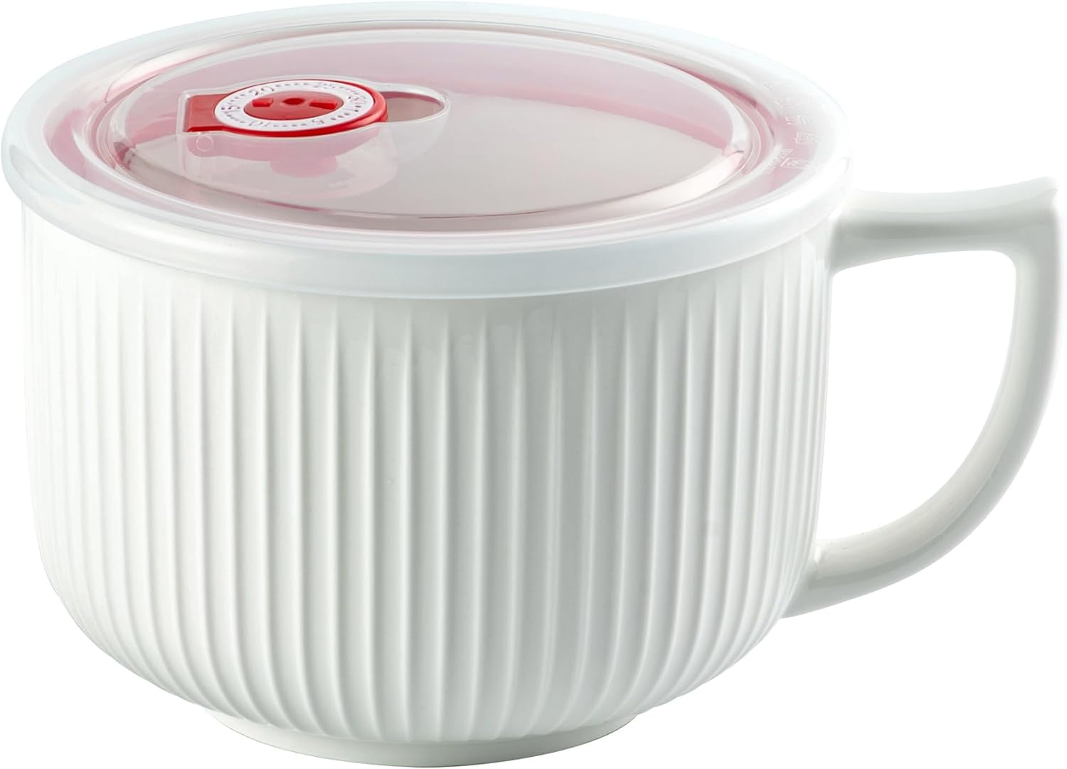 Ceramic Soup Bowl with Handle - Microwavable Ramen Bowl with Lid, Soup ...