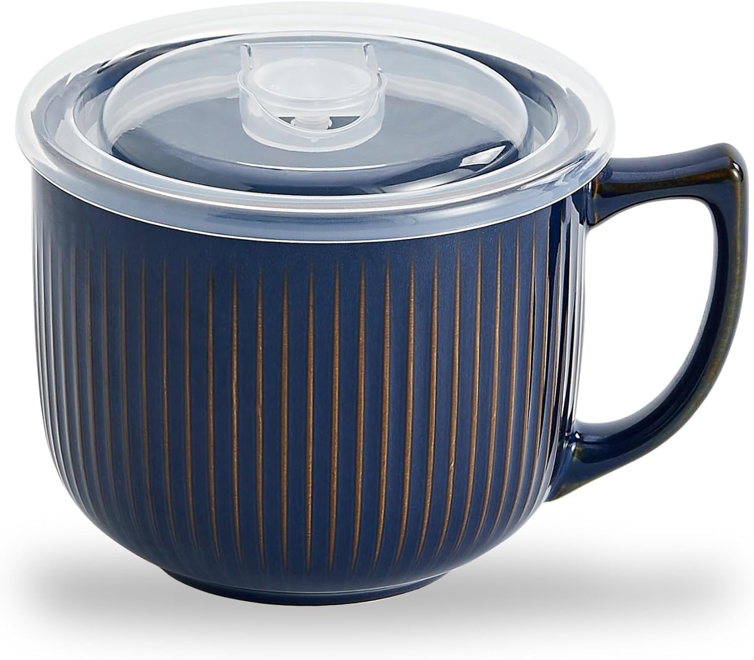 Ceramic Soup Bowls with Handle and Vented Lid, 32oz Large Wide Soup ...