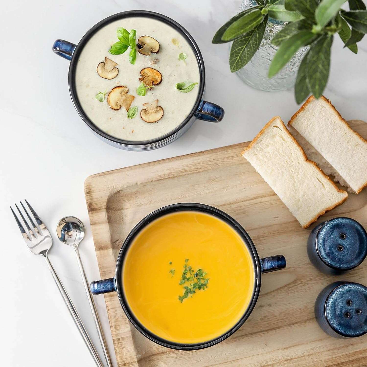 Ceramic Soup Bowls with Handles, 24 Ounces French Onion Soup Bowls Crocks, Stackable Serving ...