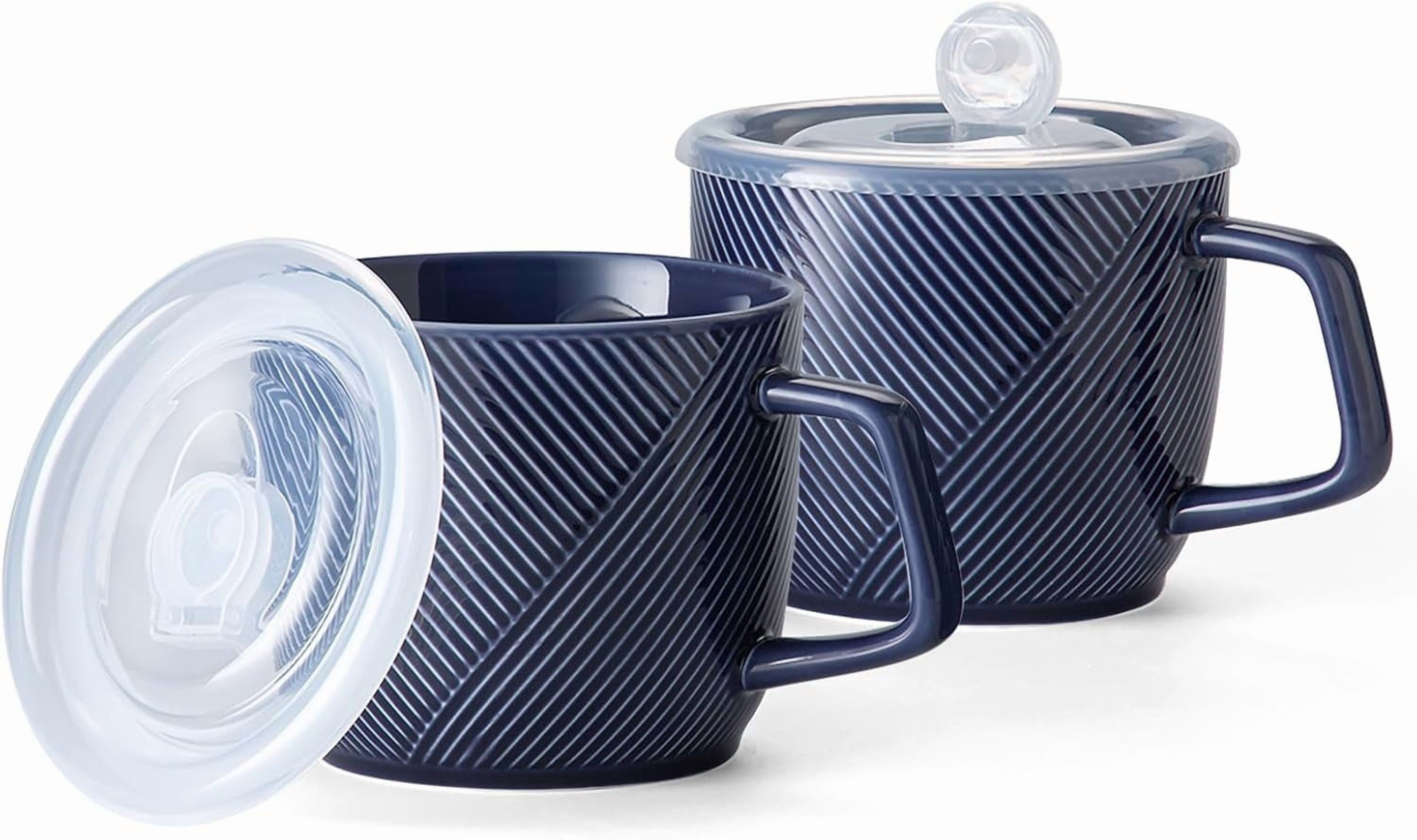 Ceramic Soup Bowls with Lid & Handle: 32 oz Microwave Safe Containers ...