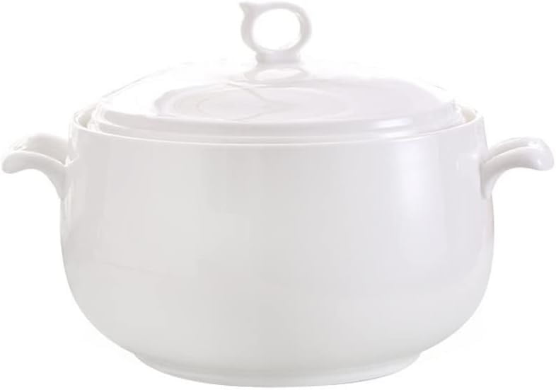 Ceramic Soup Tureen with Lid, 3L Large Capacity Serving Tureen with ...
