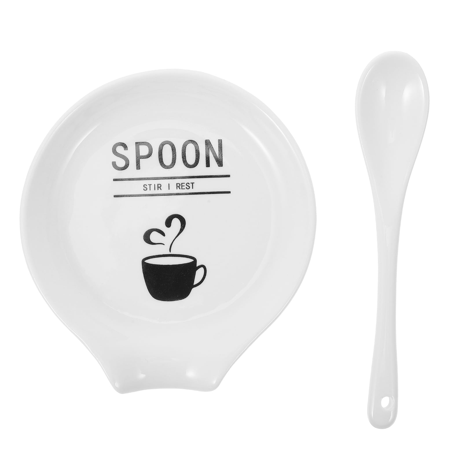 Ceramic Spoon Rest Counter Tray Soup Ladle Plate Coffee Spoon Holder ...