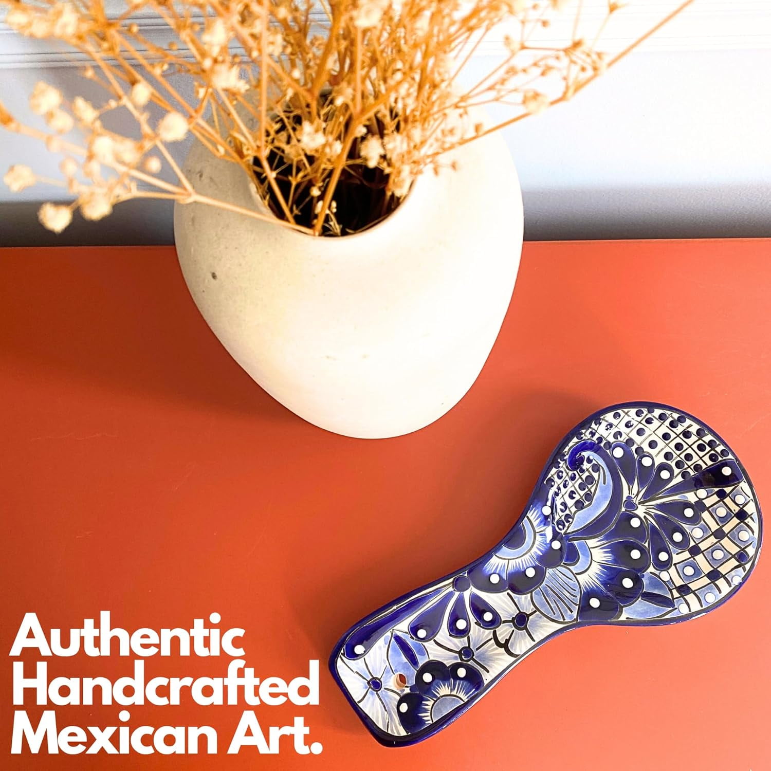 Ceramic Spoon Rest - Hand Painted Talavera Ceramic Spoon Holder in Gift ...