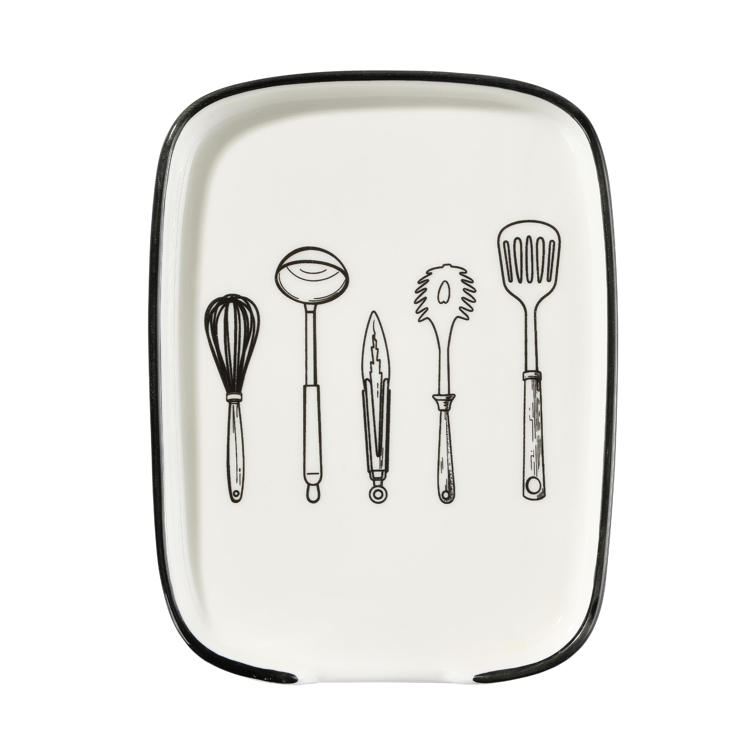 Ceramic Spoon Rest for Stove Top, White and Cute Spoon Holder for ...