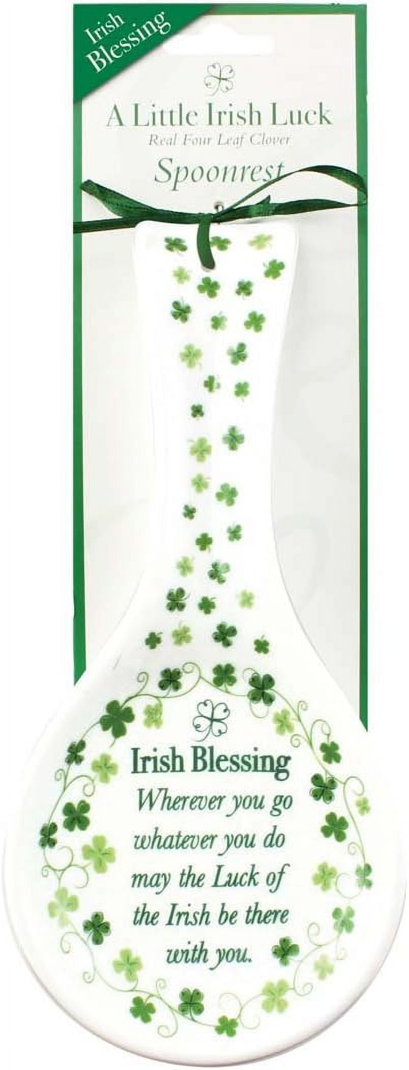 Ceramic Spoon Rest With Irish Blessing And Shamrock Design - Walmart.com
