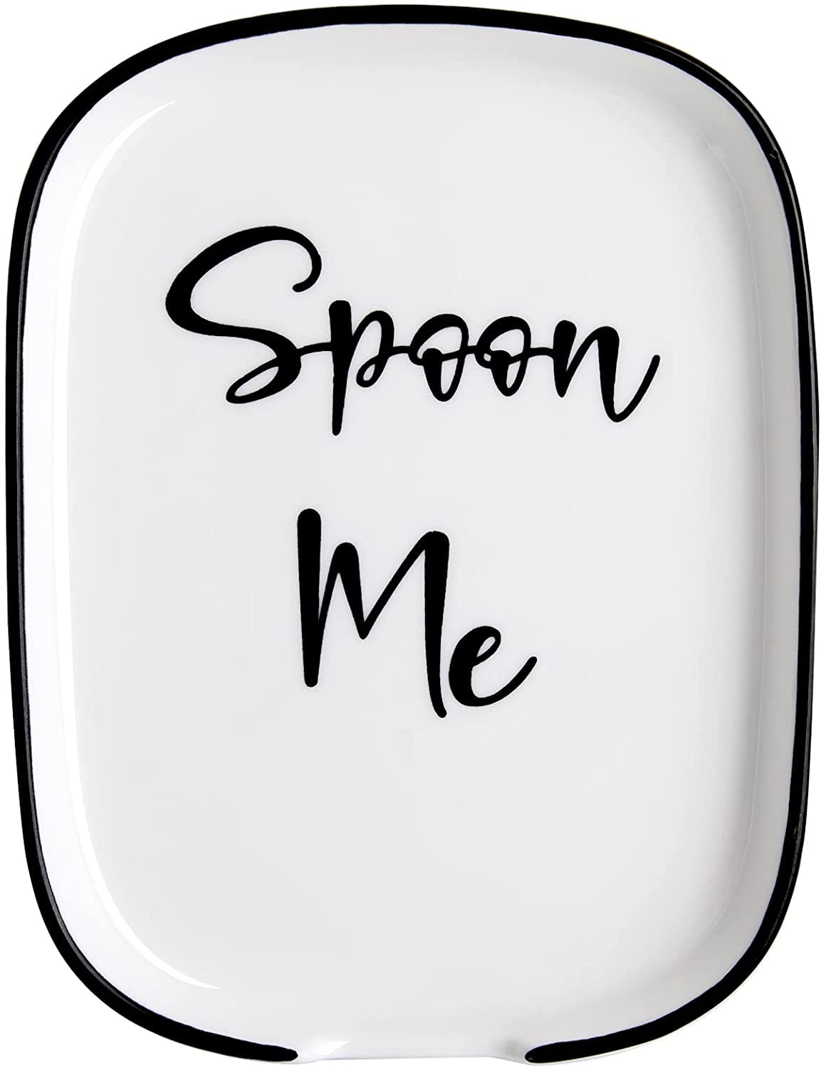 Ceramic Spoon Rest for Stove Top, Large Holder Kitchen Counter, White ...