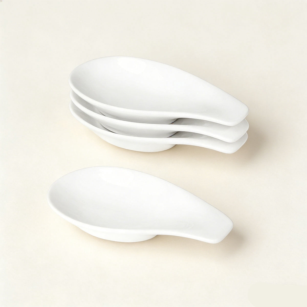 Ceramic Spoon Rests for Buffet Set of 4, Porcelain Sauce Dish Resting ...