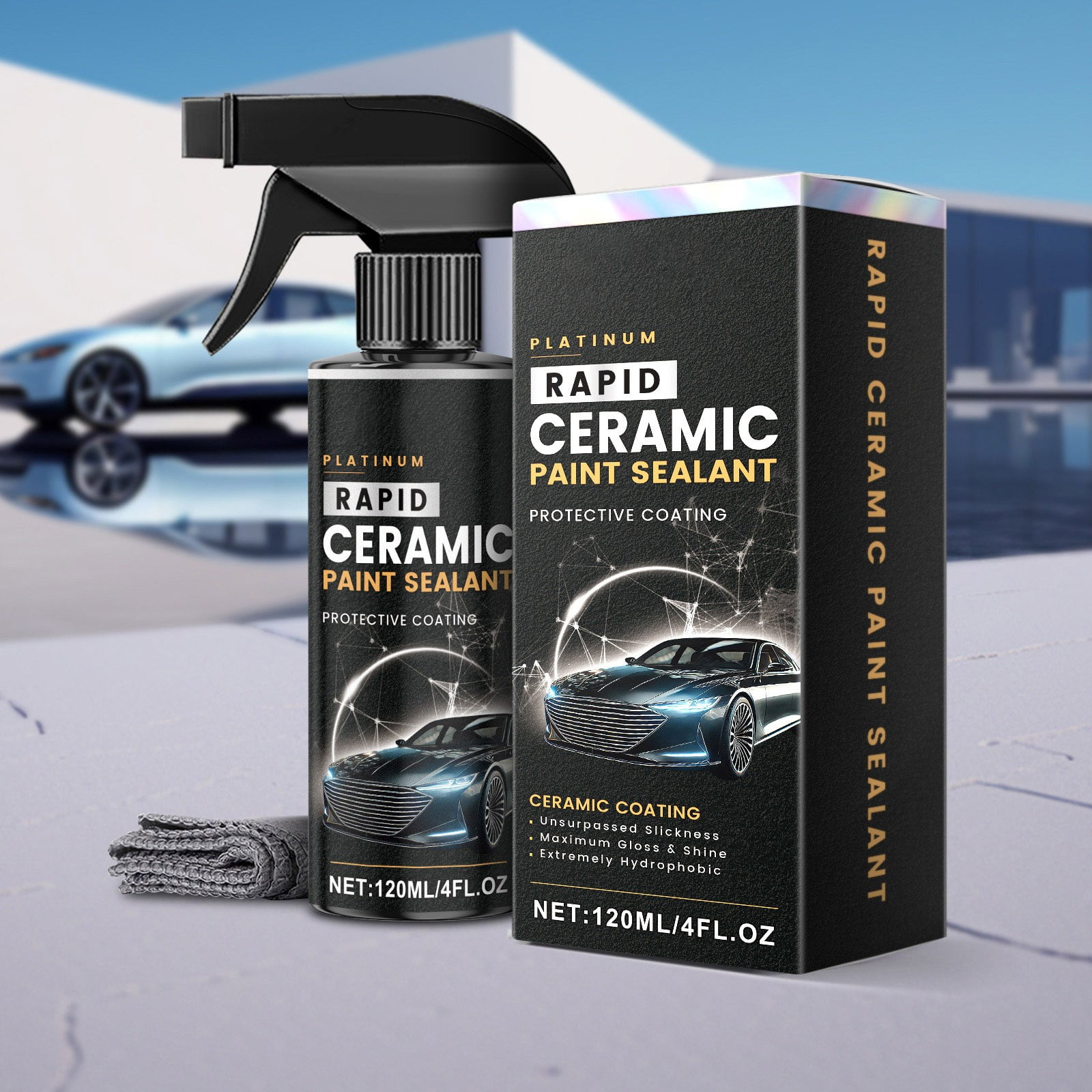 Ceramic Spray Coating For Cars, Car Ceramic Coating Kit - Hydrophobic Ceramic Car Wax Spray With ...