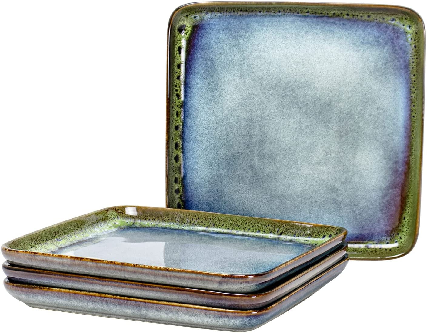 Ceramic Square Dinner Plates 11 Inch, Large Serving Dishes Set of 4 for ...