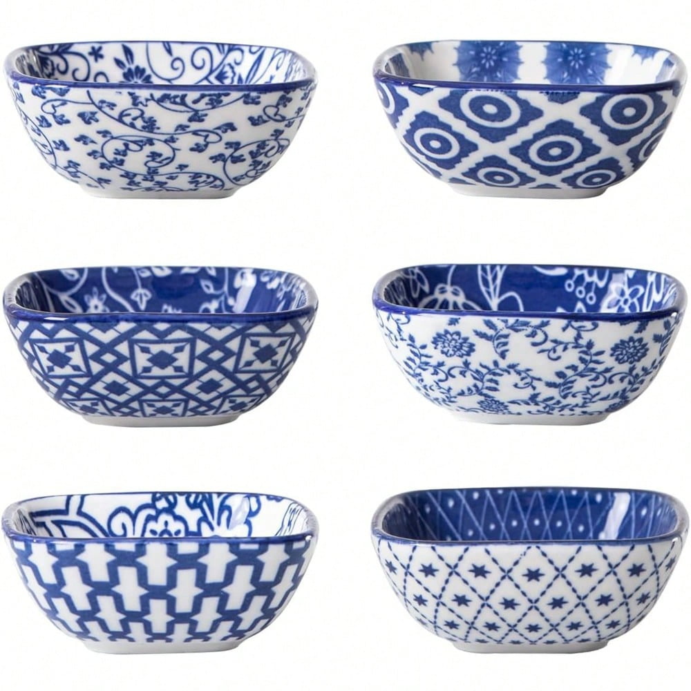 Ceramic Square Dipping Bowl - 2.6 OZ Soy Sauce Dish 3 Inch Small Bowls ...