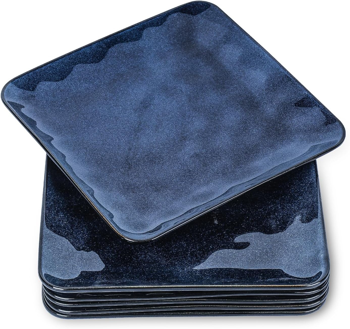 Ceramic Square Plates Set of 6 - Large Porcelain 10 inch Dinner Plates ...