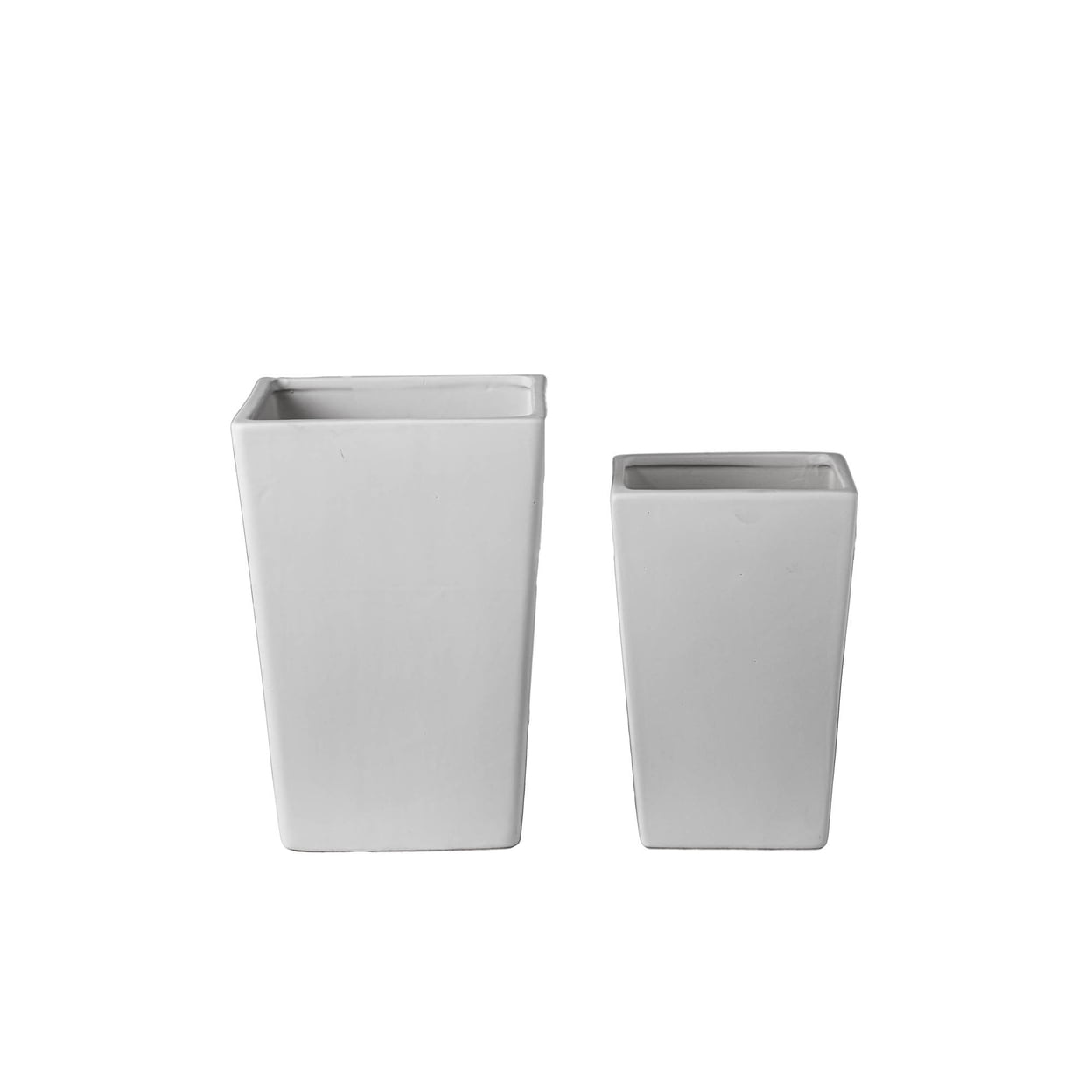 Ceramic Square Pot Matte Finish White-9.96"H - Walmart.com
