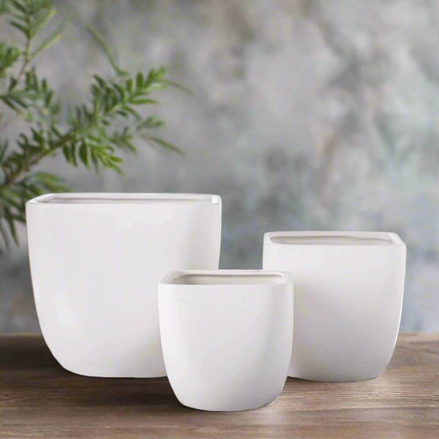 Aurette Brushed Column Ceramic Pot Set (Set of 3) - Walmart.com