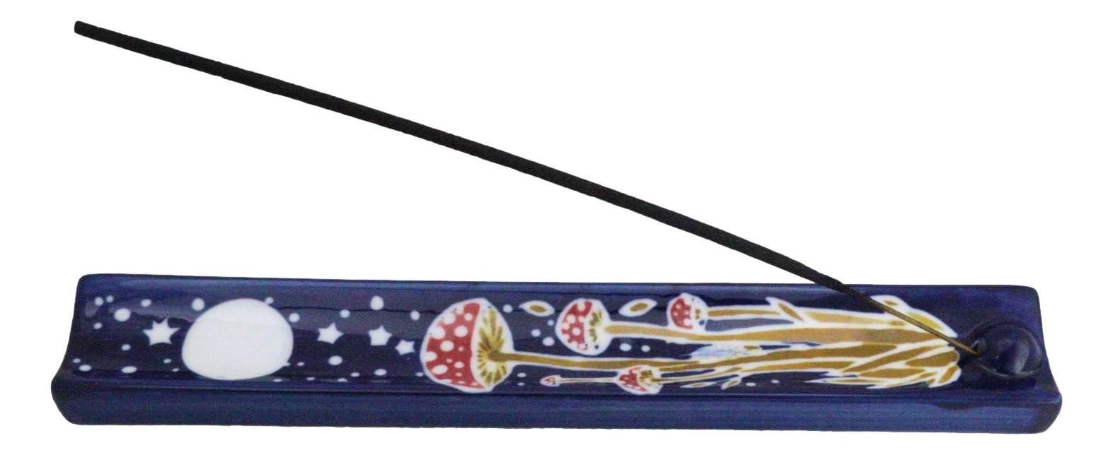 Ceramic Starry Night Moon Toadstool Mushrooms Forest Incense Burner ...