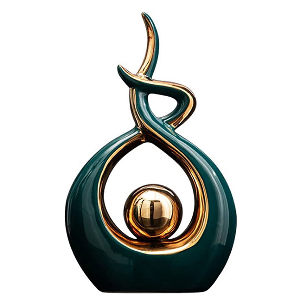Ceramic Statue Figurine Green and Gold Small Home Decor - Walmart.com
