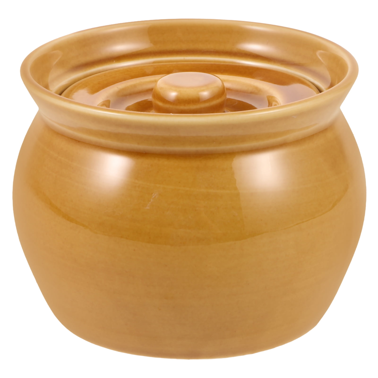 HOMEMAXS Small Ceramic Stew Pot with Lid 1 Set Porcelain Steaming Bowl ...