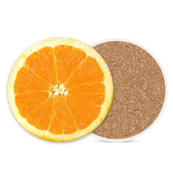 Ceramic Stone Coasters for Drinks Set of 1, Orange Flesh Round ...
