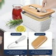 Ceramic Stoneware Butter Dish With Lid & Wooden Cutting Board | White ...