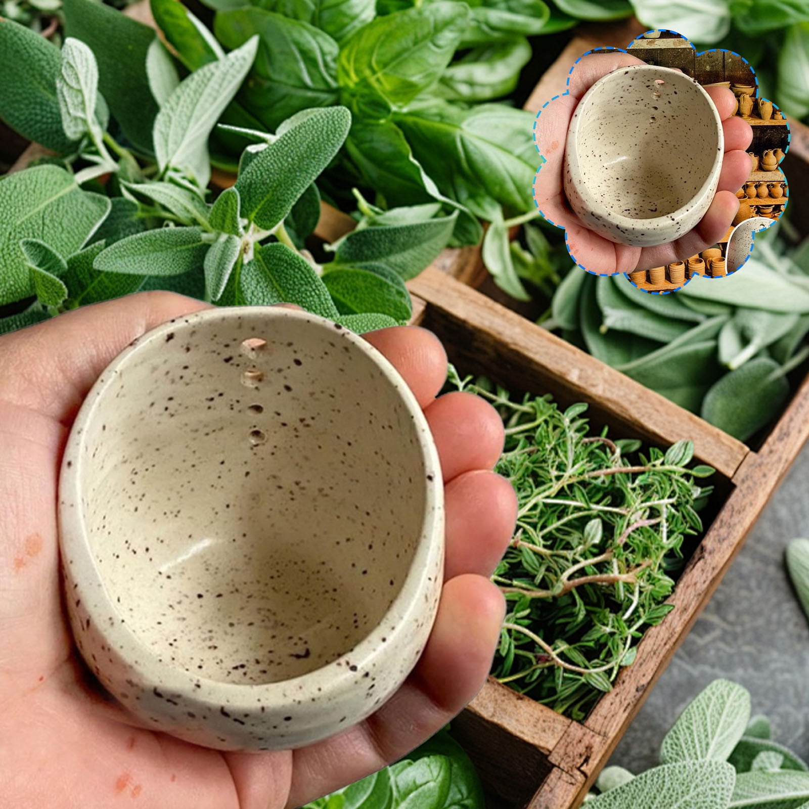 Ceramic Stoneware Mini Pinch Bowls, Handmade Speckled White, Perfect ...
