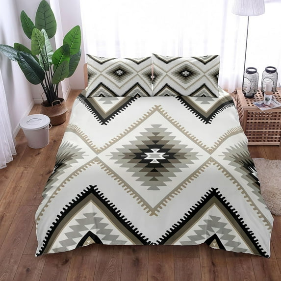 Ceramic Style Aztec Duvet Cover Set King Double Full Twin Single Bed ...