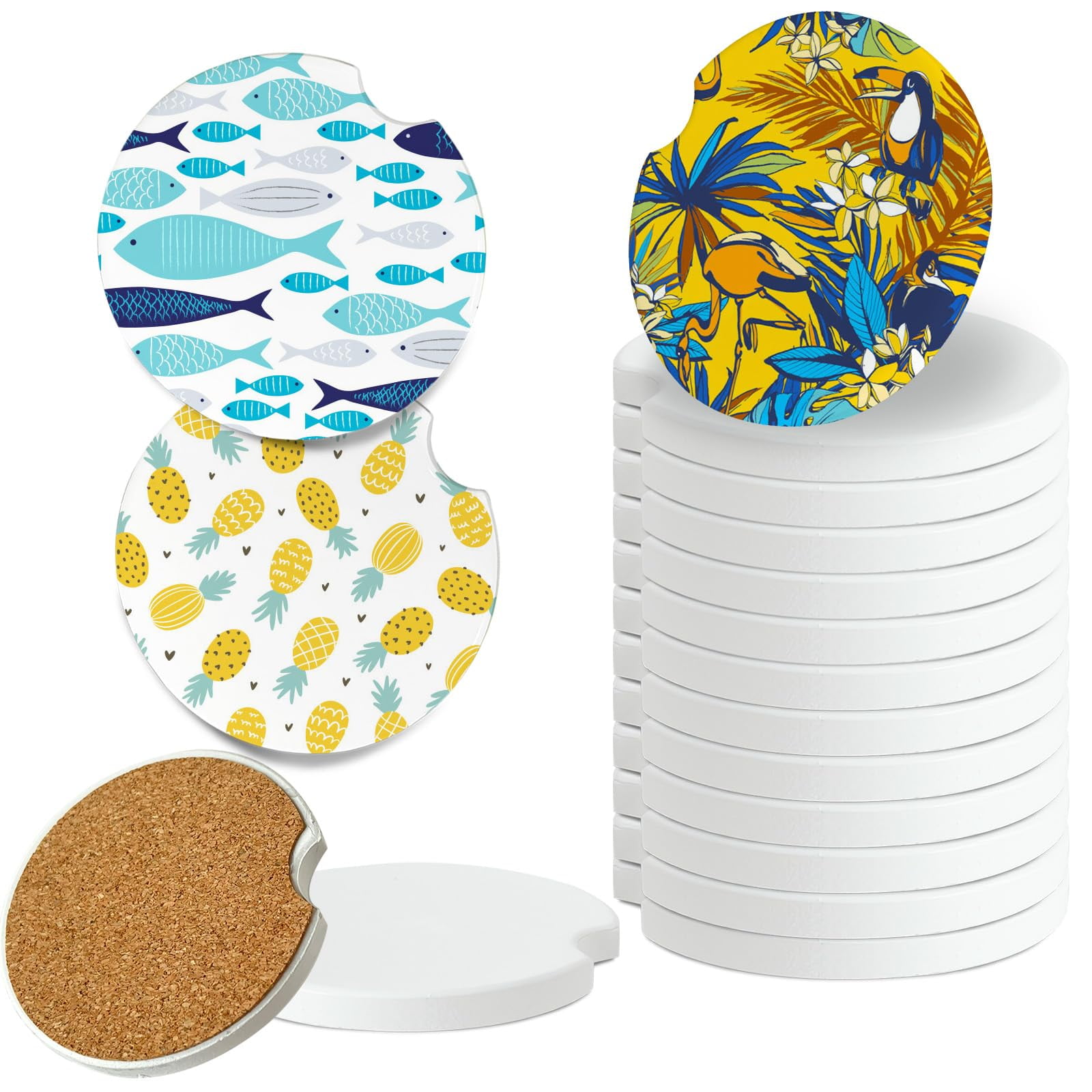 Ceramic Sublimation Blanks Car SSF20 Coasters for Car Cup with Finger ...