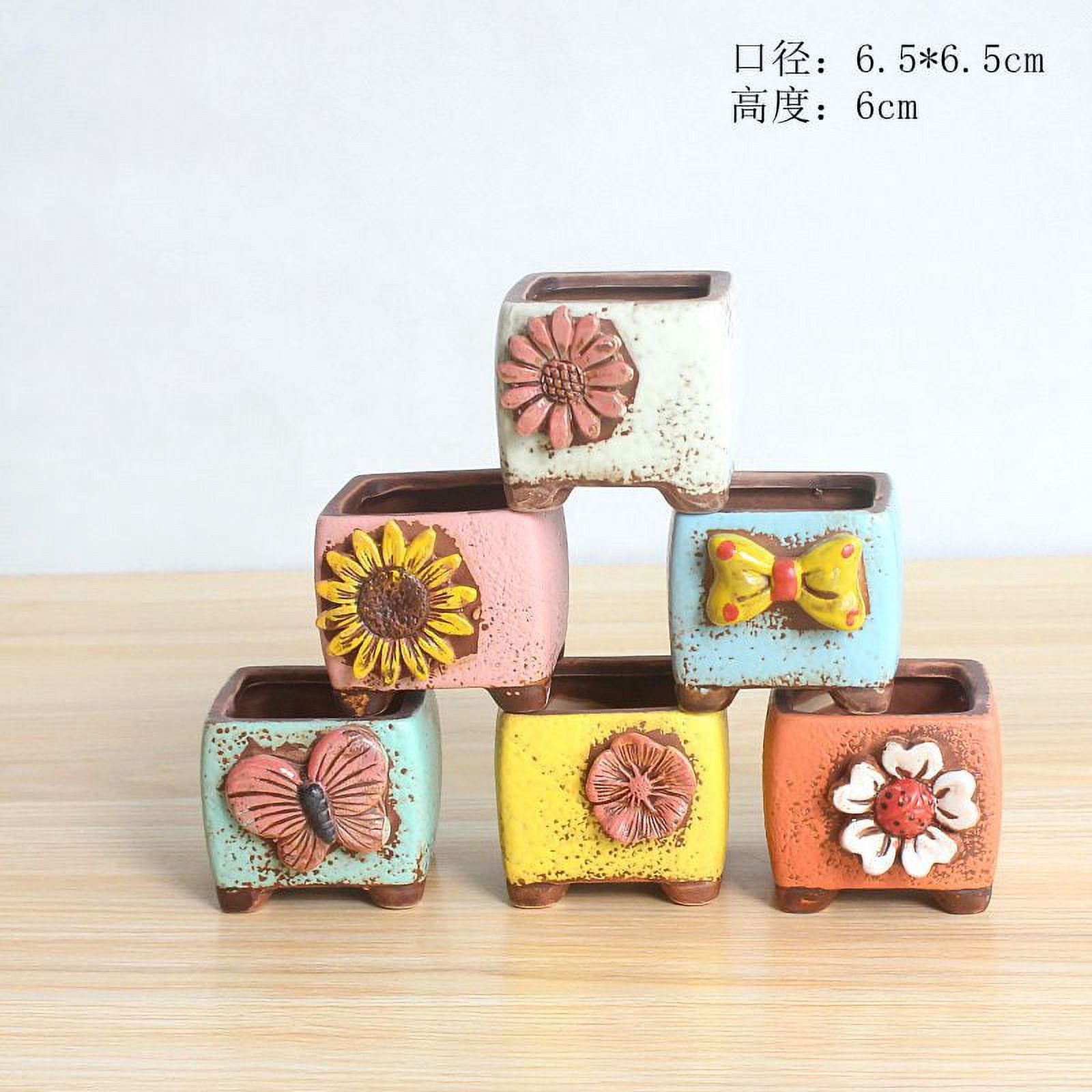 Ceramic Succulent Planter - Desktop Potted Plant for Home and Office ...