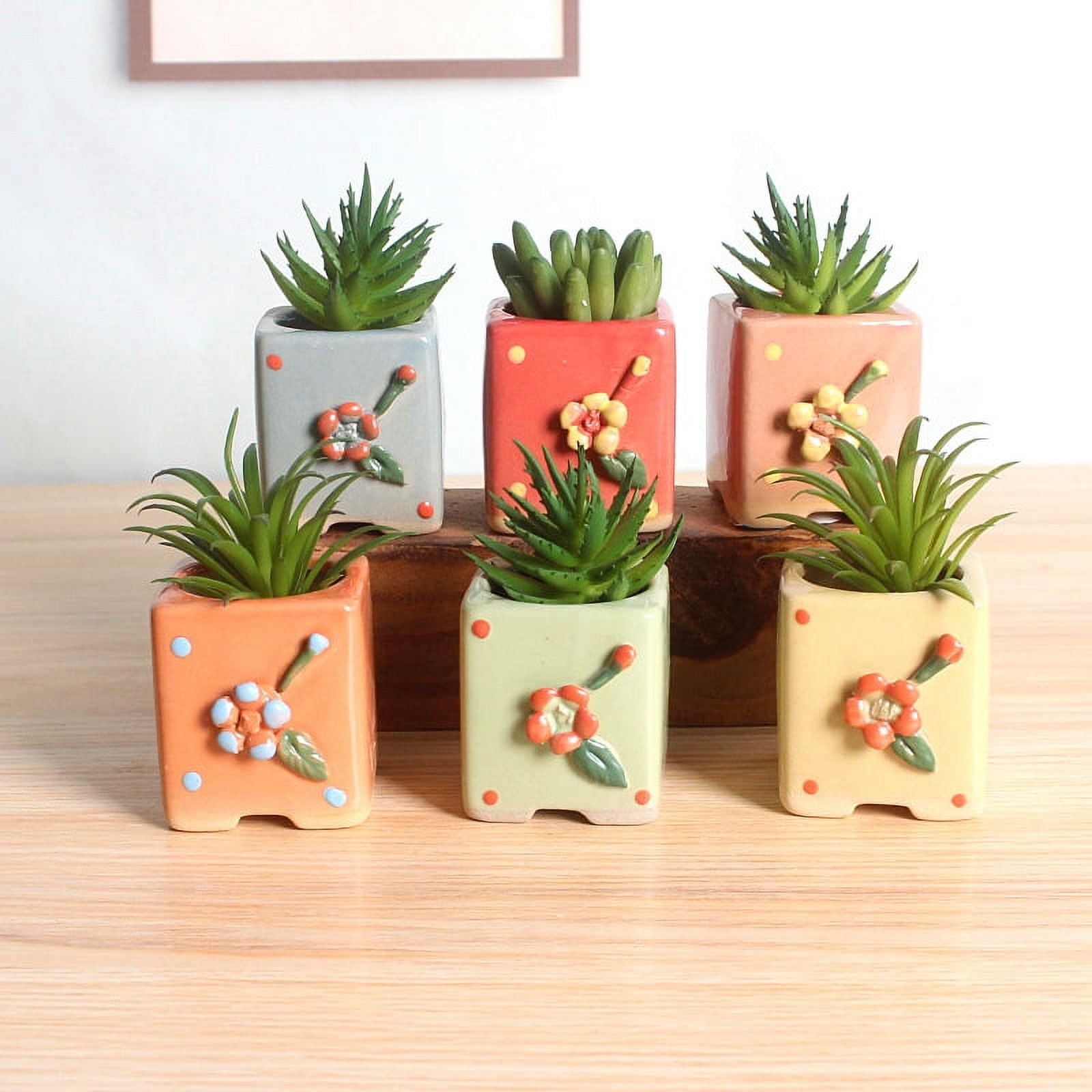 Ceramic Succulent Planter - Thumb Pot, Small Succulent Pot, Desktop ...