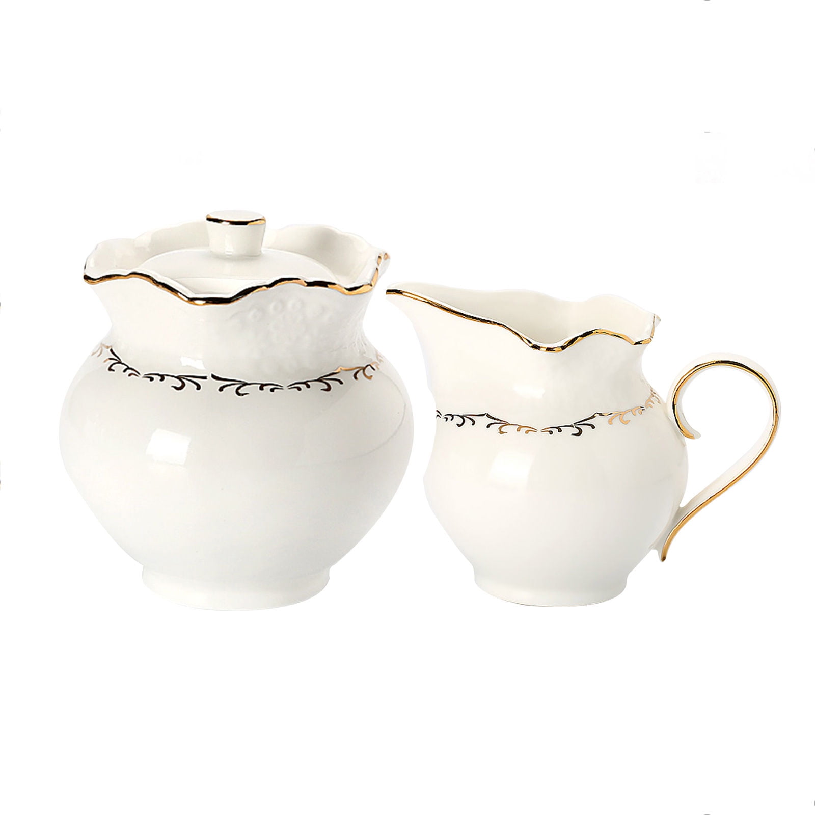 Ceramic Sugar Bowl With Lid And Milk Jug, Cream And Sugar Pot, Creamer ...