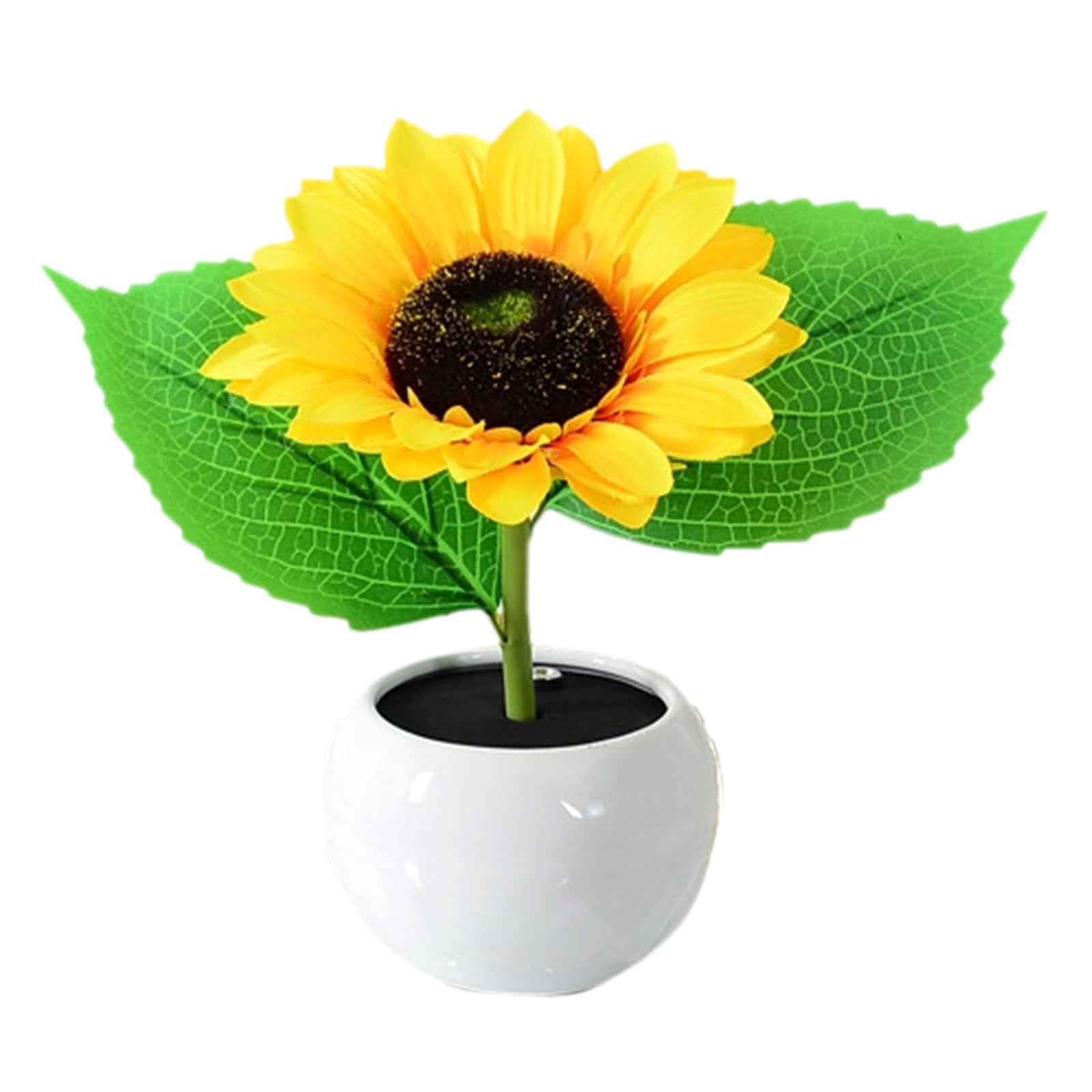 Ceramic Sunflower Night Lamp with Warm LED, USB Rechargeable ...
