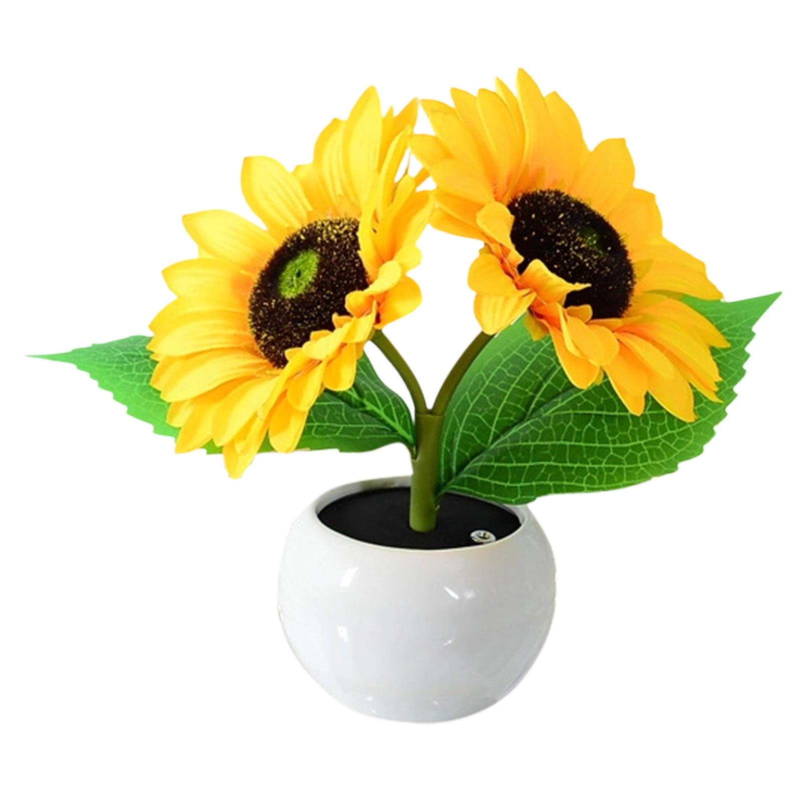 Ceramic Sunflower Night Lamp with Warm LED, USB Rechargeable ...