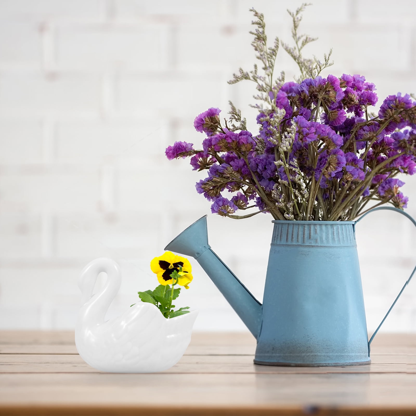 Ceramic Swan Flower Pot Modern White Ceramic Planter Pots Tiny Flower ...