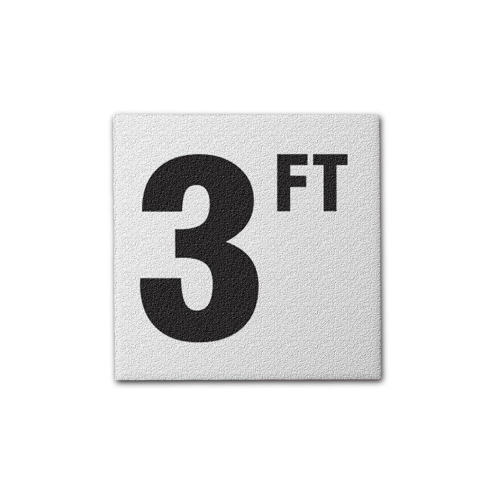 Ceramic Swimming Pool Deck Depth Marker " 3 FT " Abrasive Non-Slip ...