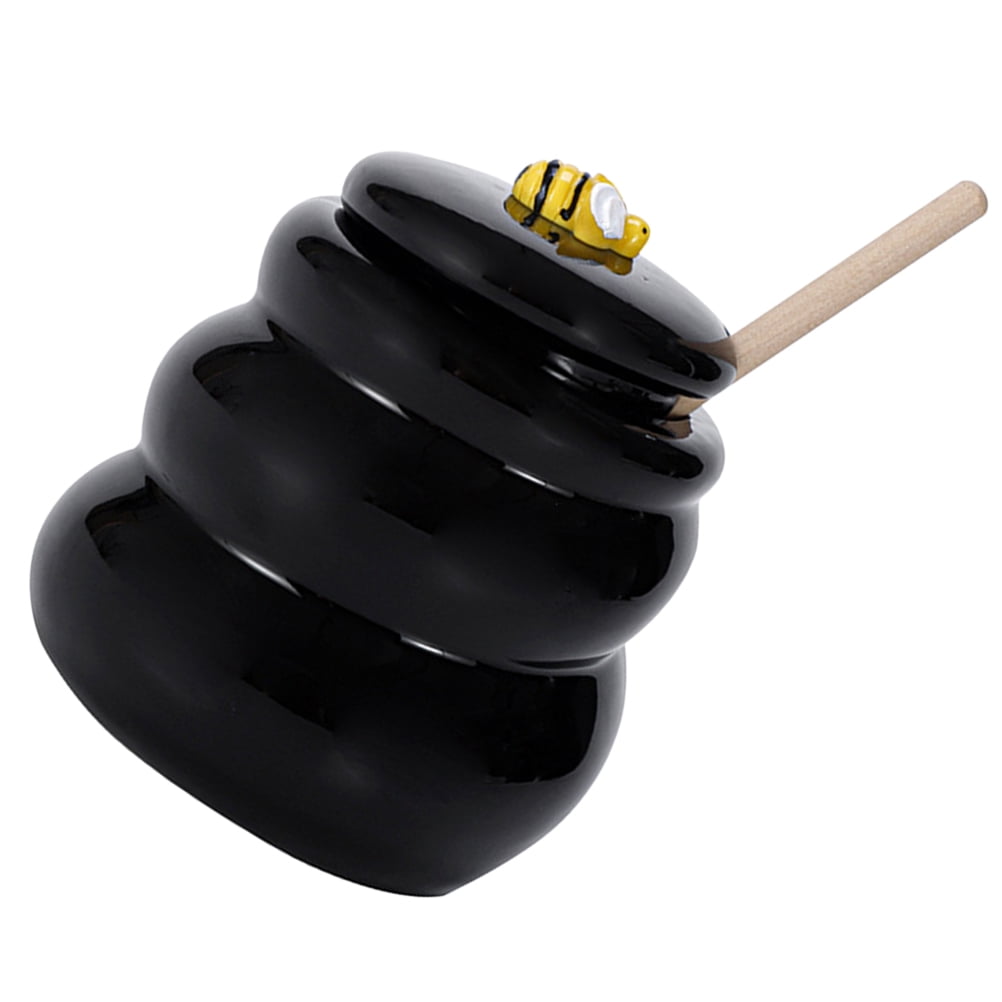 Ceramic Syrup Pot Honey Jar with Dipper Stick Bee Candy Honeycomb ...