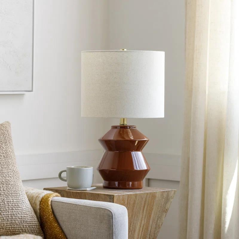 Ceramic Table Lamp - Light Modern Angled Tapering Gold Table Lamp with ...