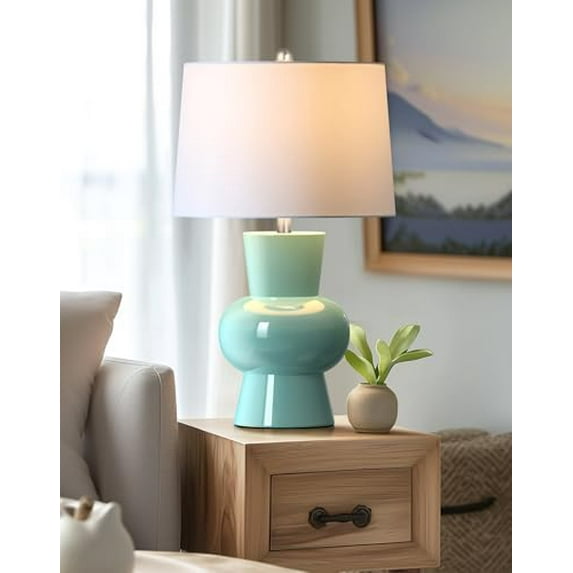 Ceramic Table Lamp, Morden Beside Lamp for Night Stand, Handcrafted ...