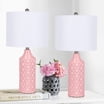 Oneach Ceramic Pink Table Lamps Set of 2 for Living Room Bedroom 22 ...